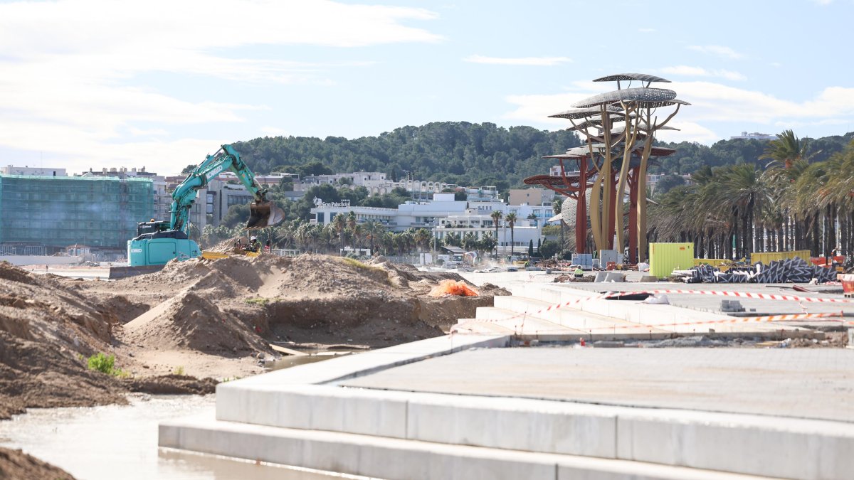 Las obras del paseo de La Pineda esquivan la borrasca Harry y encaran ...