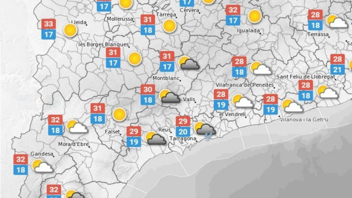 Pujada de temperatures per dijous