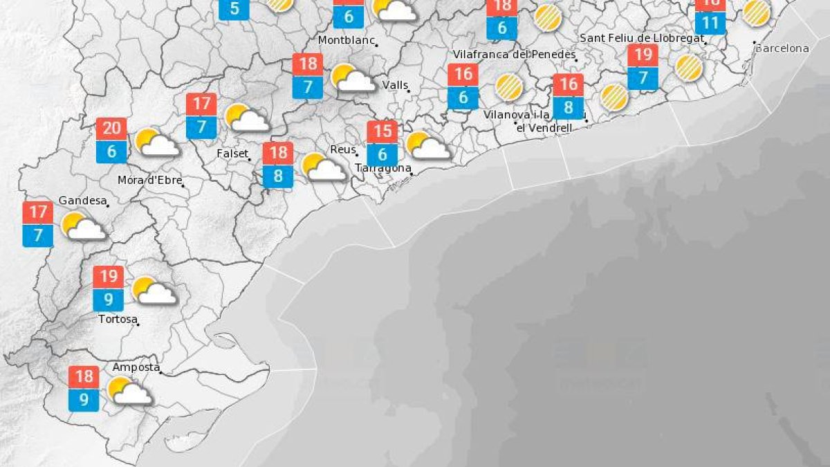 El Temps a Tarragona: Sol i núvols