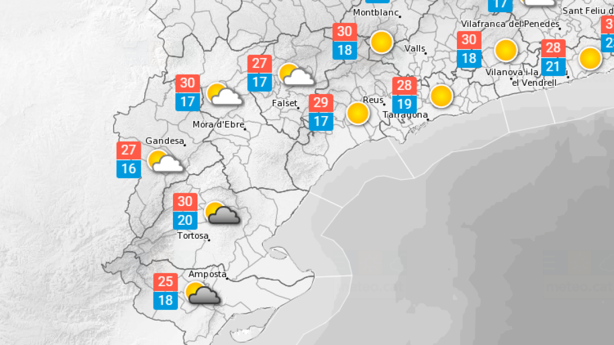 El Temps a Tarragona: alguns núvols
