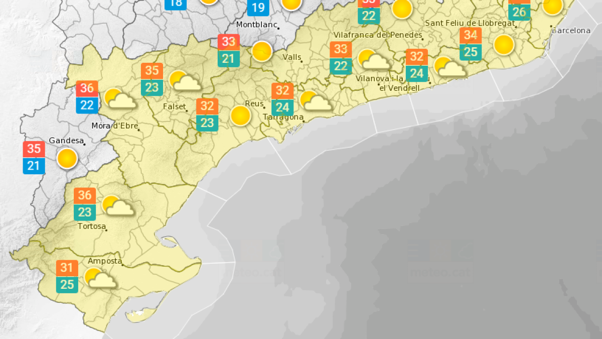 El Temps a Tarragona: continua la calor