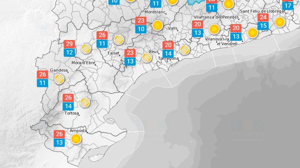 El Temps a Tarragona: continua la calor