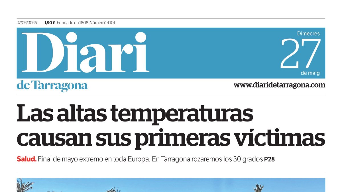 Portada del Diari del miércoles 27 de mayo de 2026