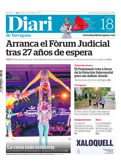 Portada del Diari del 18 de julio de 2025
