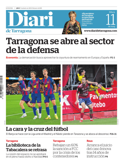Portada del Diari del lunes 11 de mayo de 2026