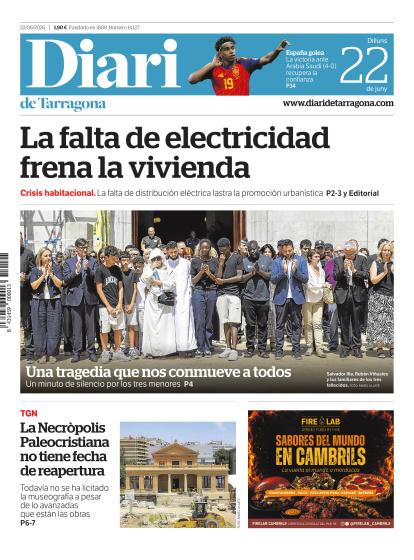 Portada del Diari del lunes 22 de junio de 2026