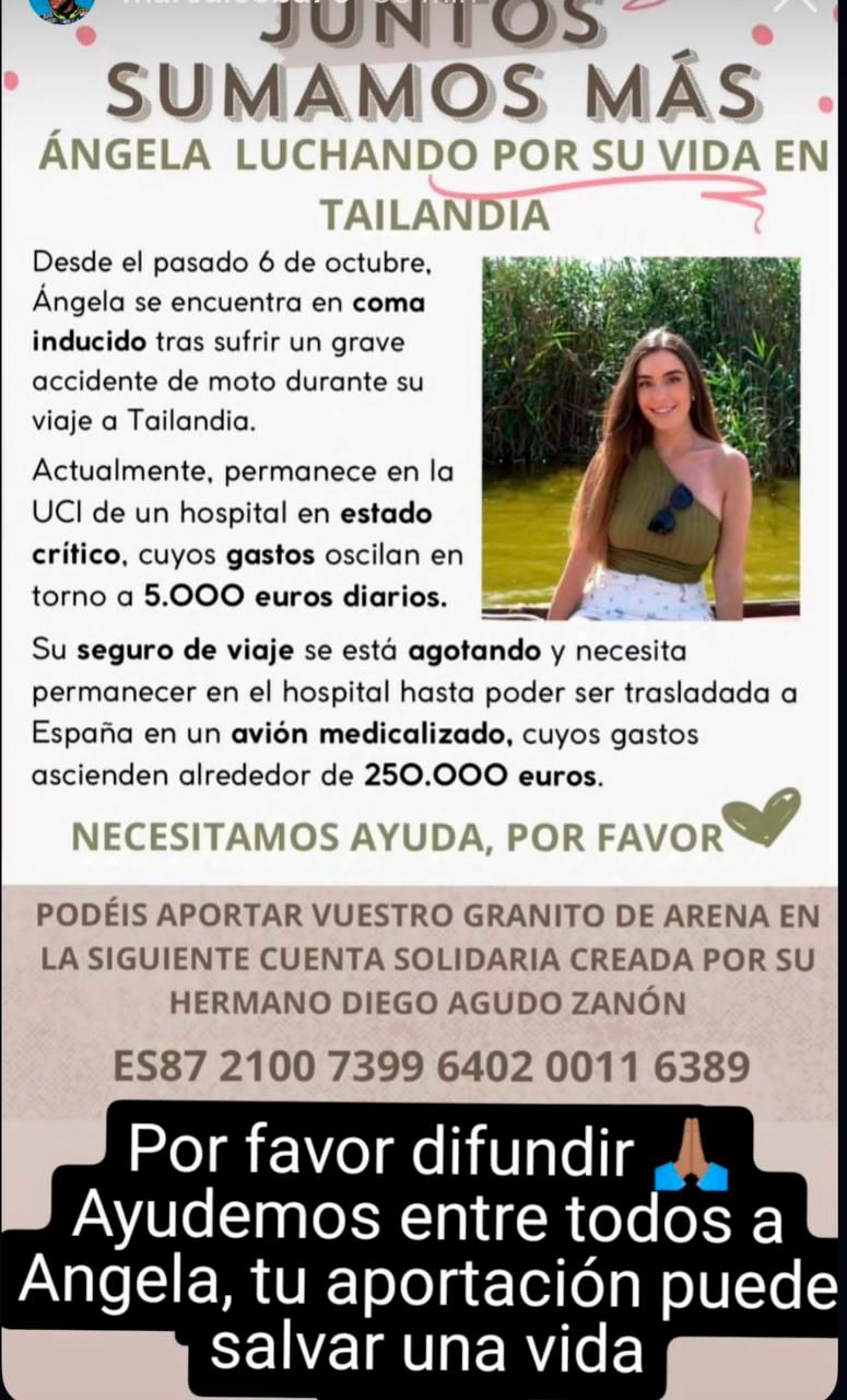 La llamada desesperada de la familia de Ángela: la española en coma en ...