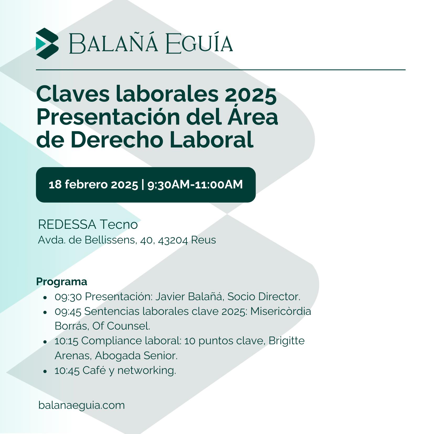 Balañá Eguía lanza la práctica de derecho laboral