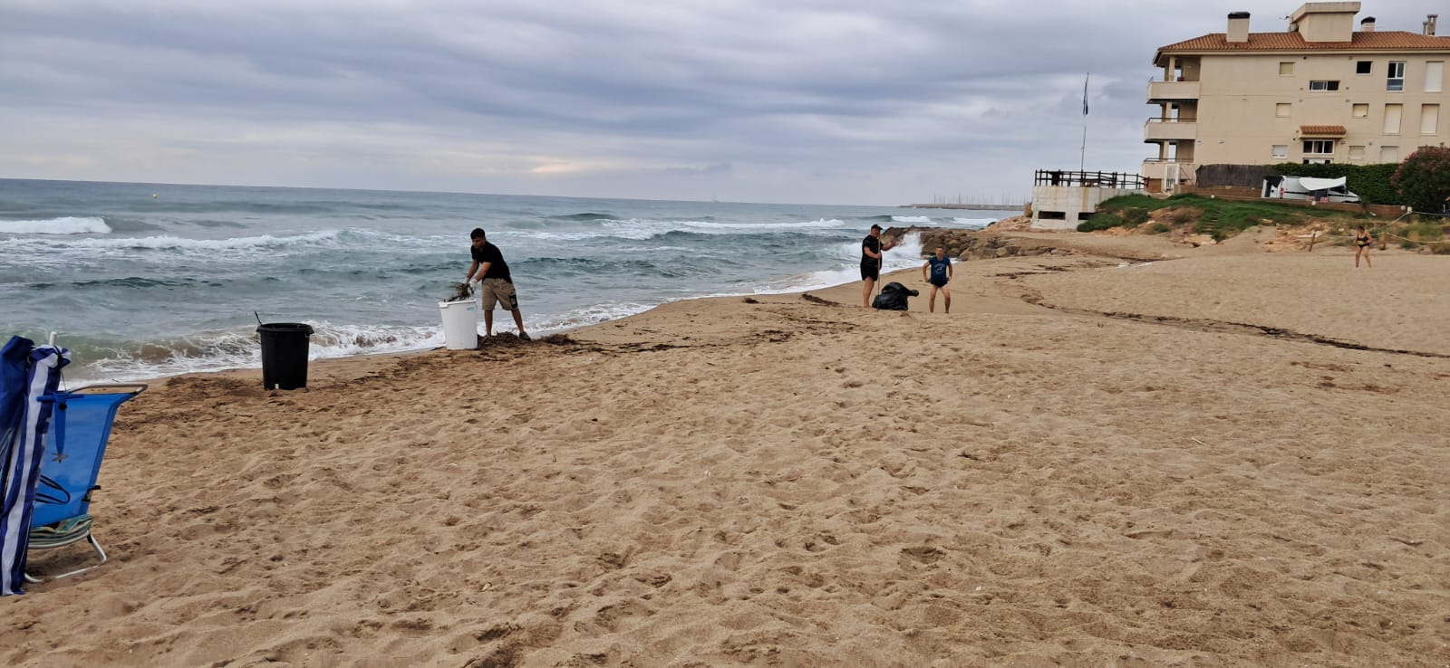 Vecinos de El Vendrell limpian las playas de las cañas que arrastró la ...