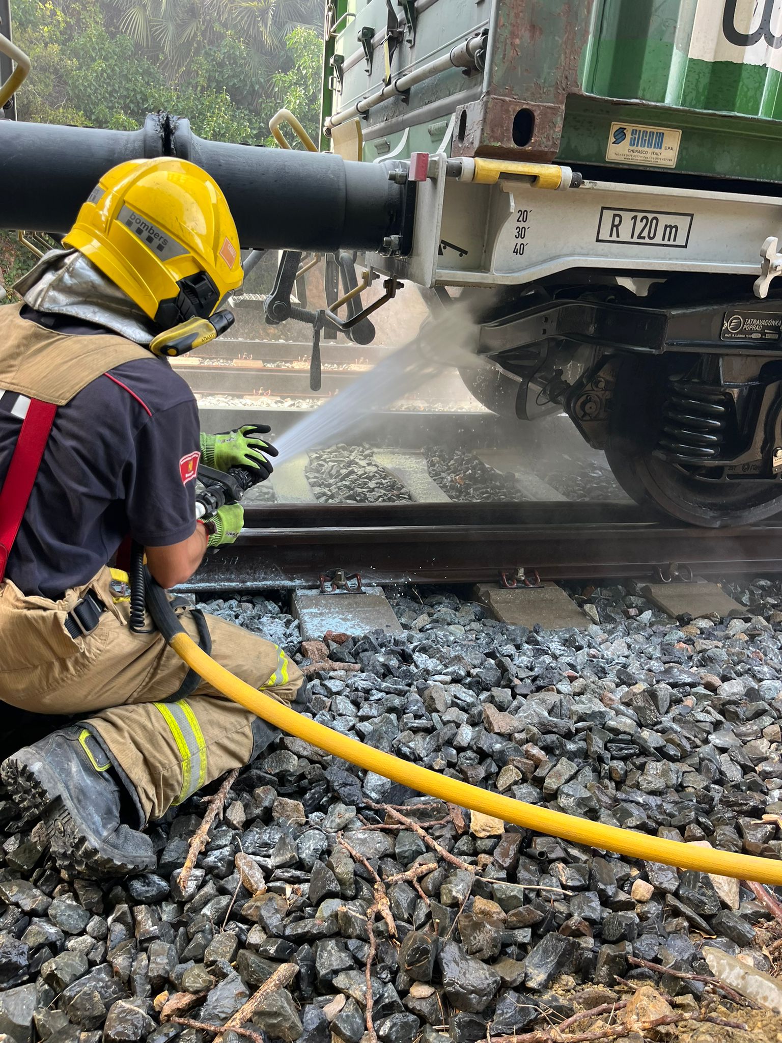 Incendio en un tren de mercancías peligrosas entre Tarragona y Altafulla